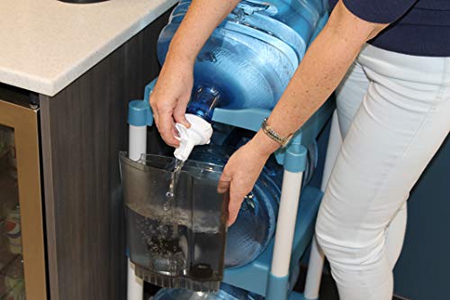 Wisconic Bottle Buddy Cascada Pour & Store System Water System-3-Tier 5 Gallon Jug Storage Rack with Floor Protector & Dispenser Tray-Home & Office Organization-Durable Plastic, Easy To Assemble-Gray