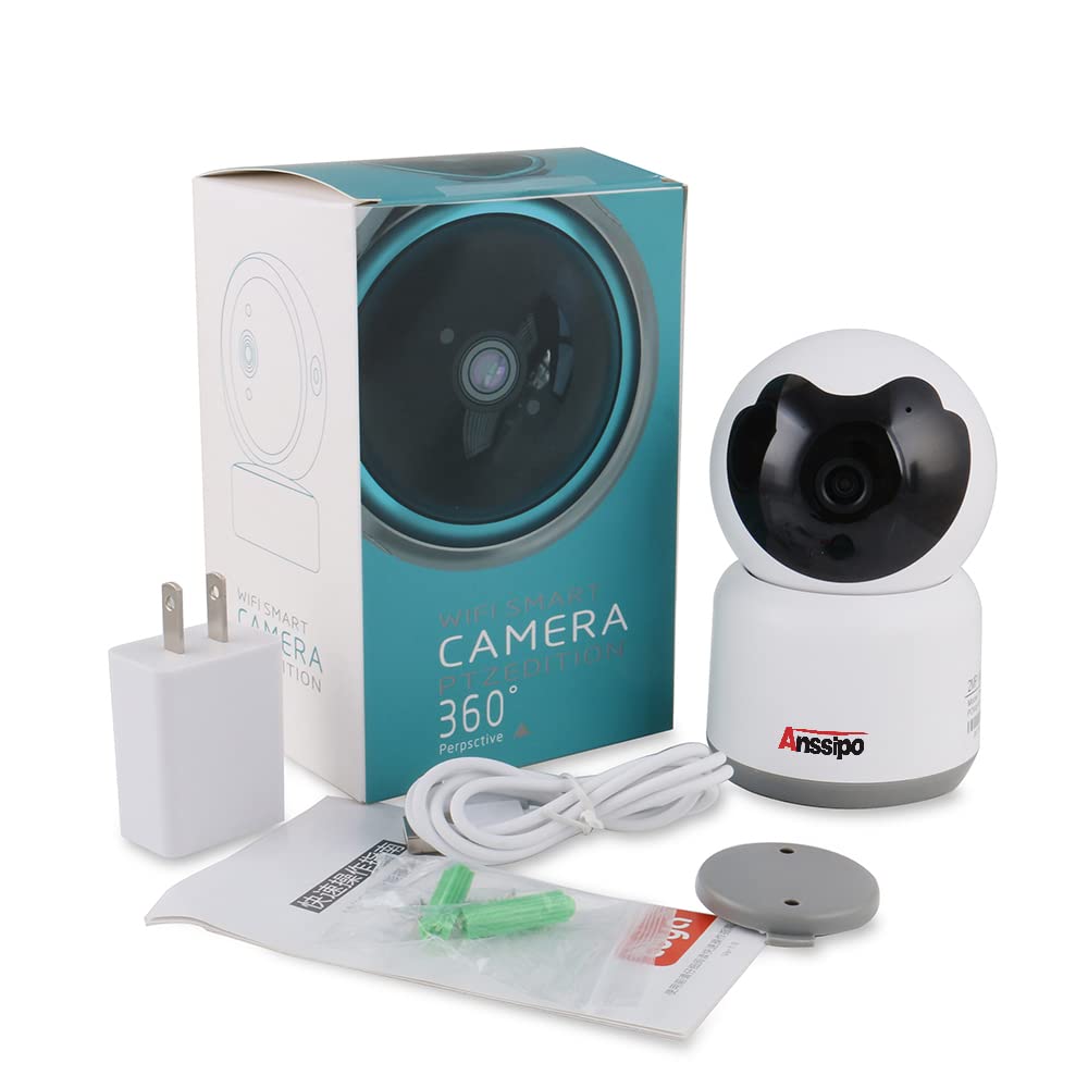 Anssipo Indoor Security Camera for Baby Monitor, Home Security, 5MP HD Pet Dog Camera WiFi with Two-Way Audio, Auto Tracking,Motion Detection,Night Vision