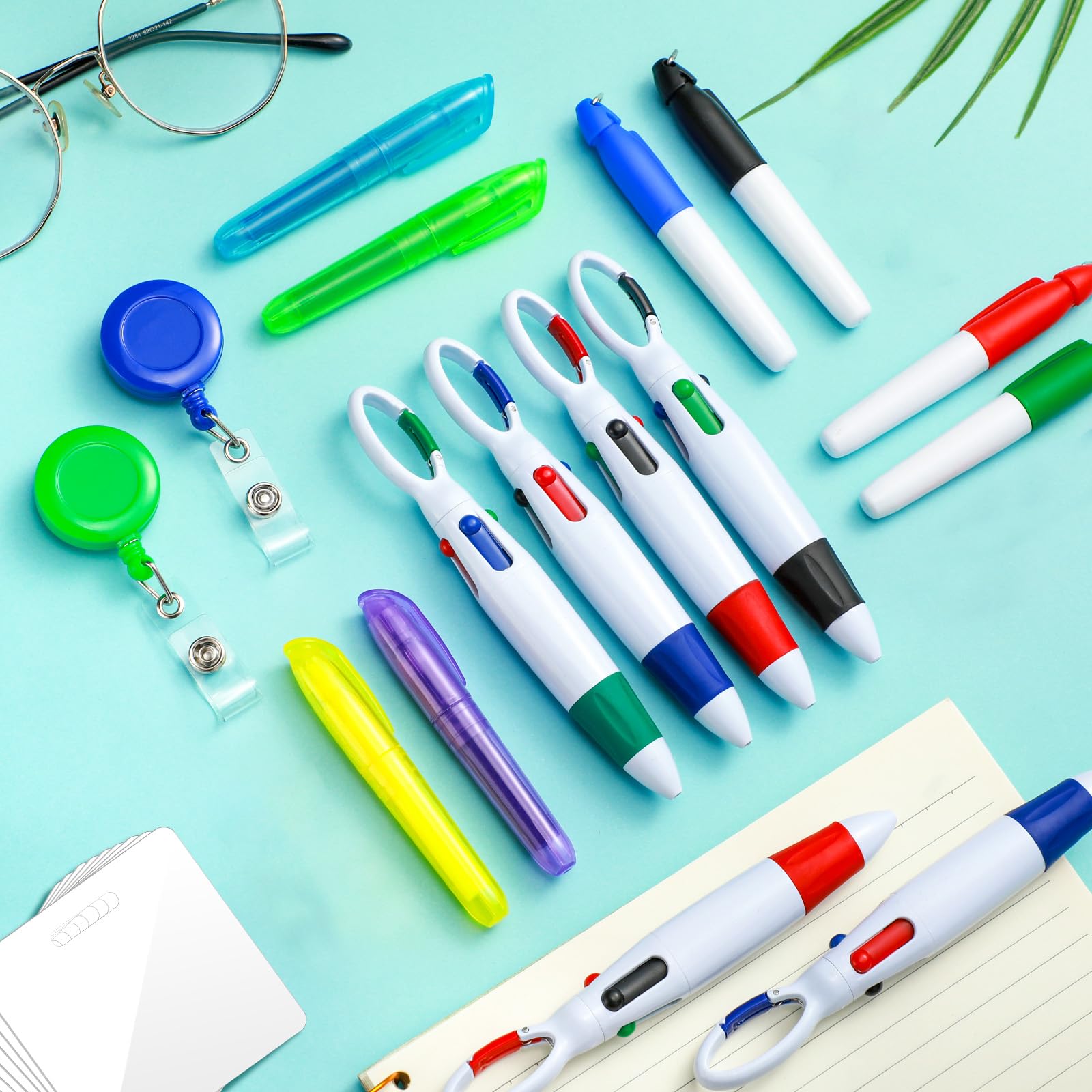 96 Pack Mini Highlighter for Nurse Badge Mini Nurse Pens with LED Flashlight Keychain Permanent Marker Pen Nurse Tools Accessories Retractable Keychain Clip and Writing Whiteboard