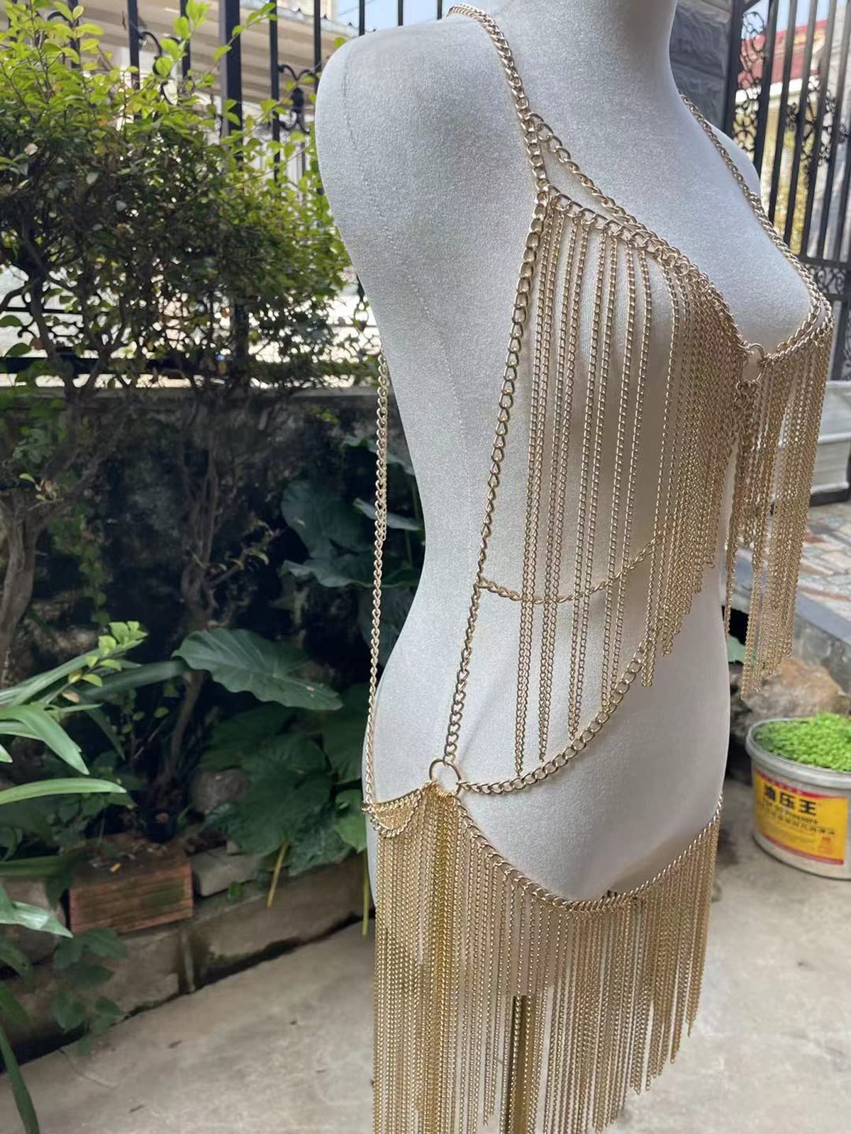 Allison Jennie Women's Sexy Suit Body Chain (010-Gold Colour)