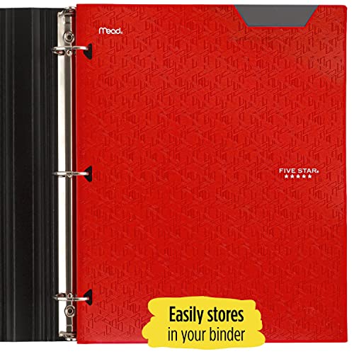 Five Star 2-Pocket Folder, Plastic Folders with Stay-Put Tabs, Fits 3-Ring Binder, Holds 8-1/2” x 11" Paper, Writable Label, Assorted Colors (38065), 4 Count (Pack of 1)