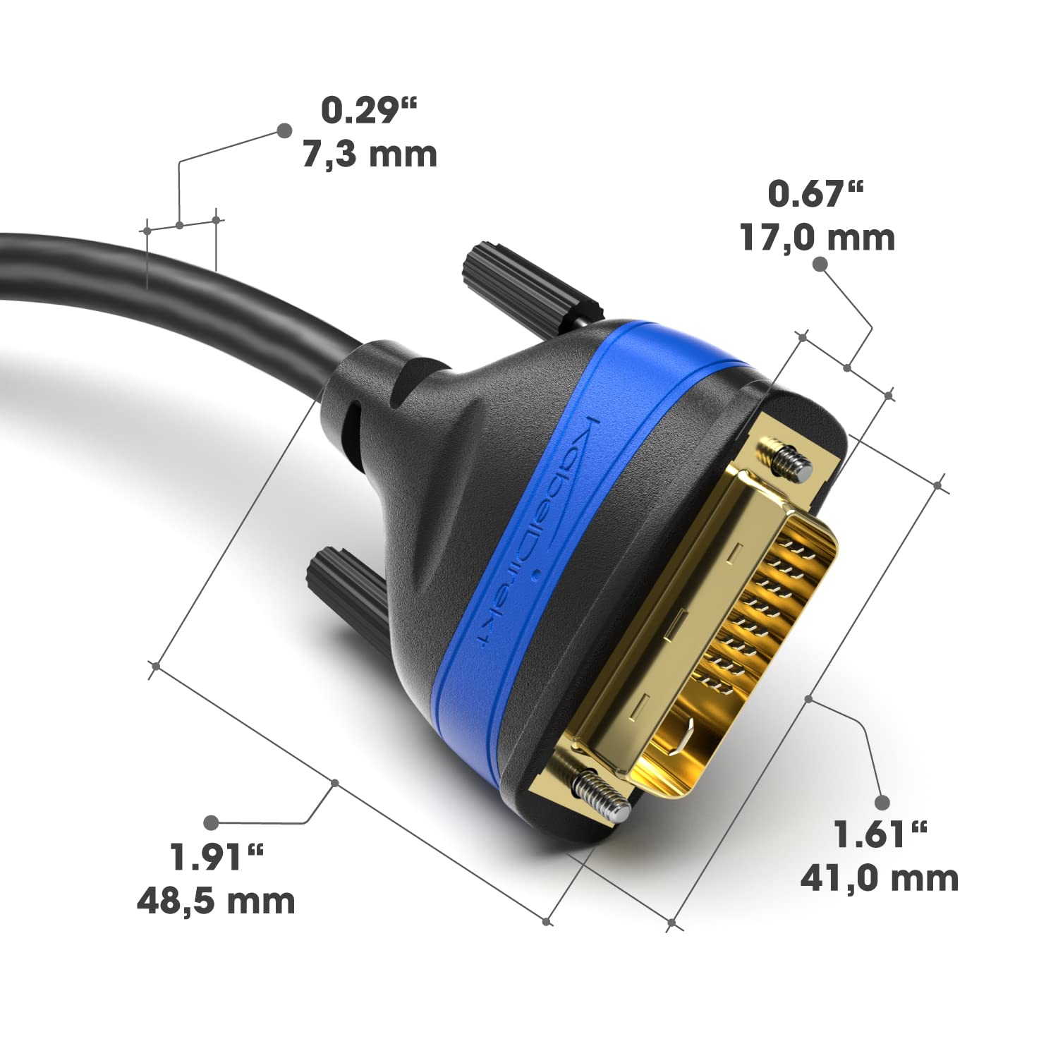 Dual Link DVI Cable – with ferrite core for Interference-Free Signal Transmission – 20ft (Digital DVI-D/24+1 Monitor Cable, DVI to DVI, up to 2560×1600 at 60Hz or Full HD/1080p) by CableDirect