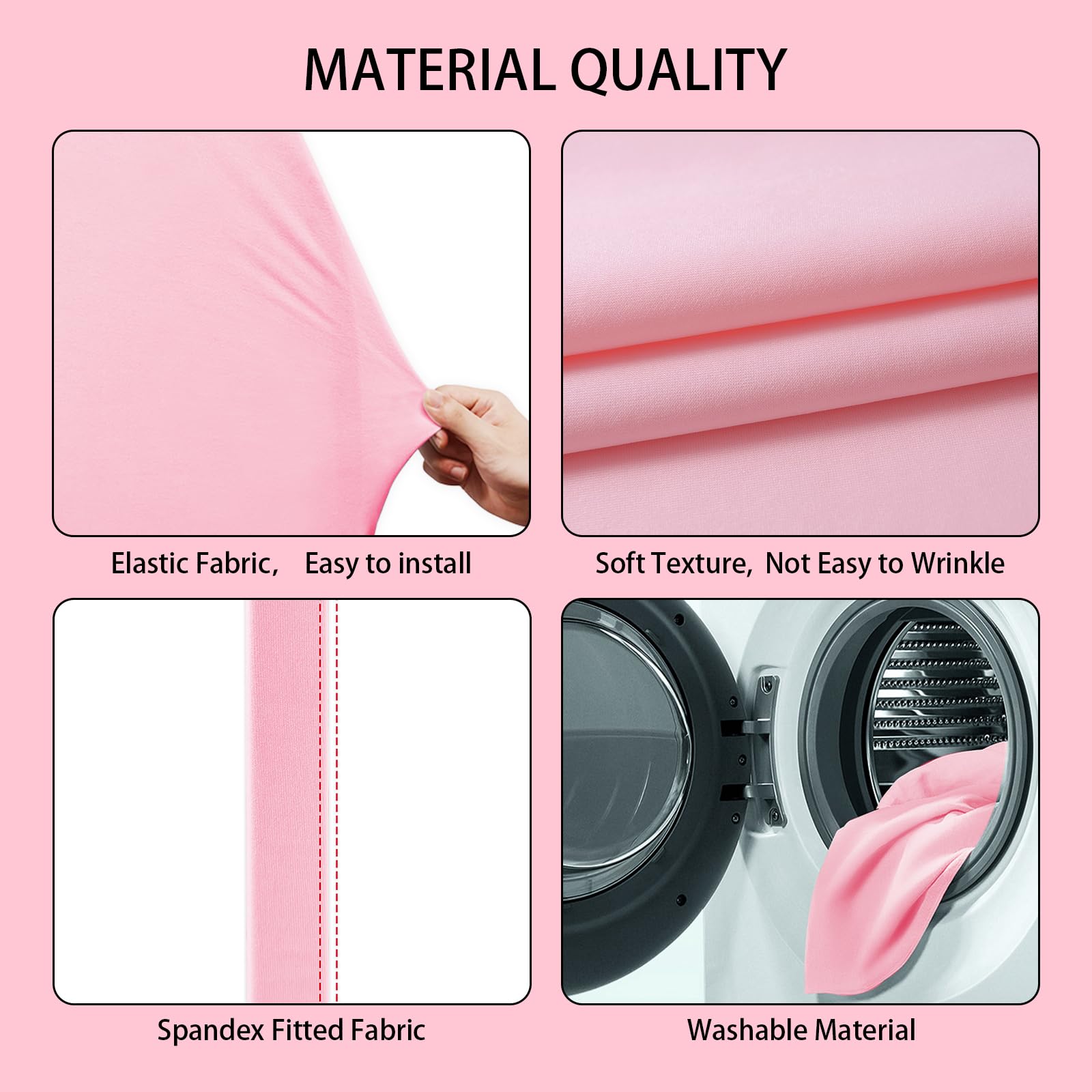 AIBIIN 2x5ft Pink Arch Wall Backdrop Round Top Backdrop Cover Valentine's Day Round Top Arch Frame Cover 2-Sided Fit Backdrop Stand for Wedding Baby Shower Birthday Bridal Shower Events Party Decor