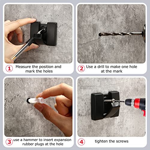 Folding Hideaway Coat Hooks 4 Pieces Heavy Duty Wall Hooks Black Towel Hooks for Bathrooms Retractable Coat Hook Space Aluminum Wall Hooks Hanging Hooks for Closet Scarf Hat Robe Key Purse Bag