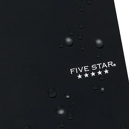 Five Star Small Spiral Notebook, 2 Subject, College Ruled Paper, 9-1/2" x 6", 100 Sheets, Black (72285)