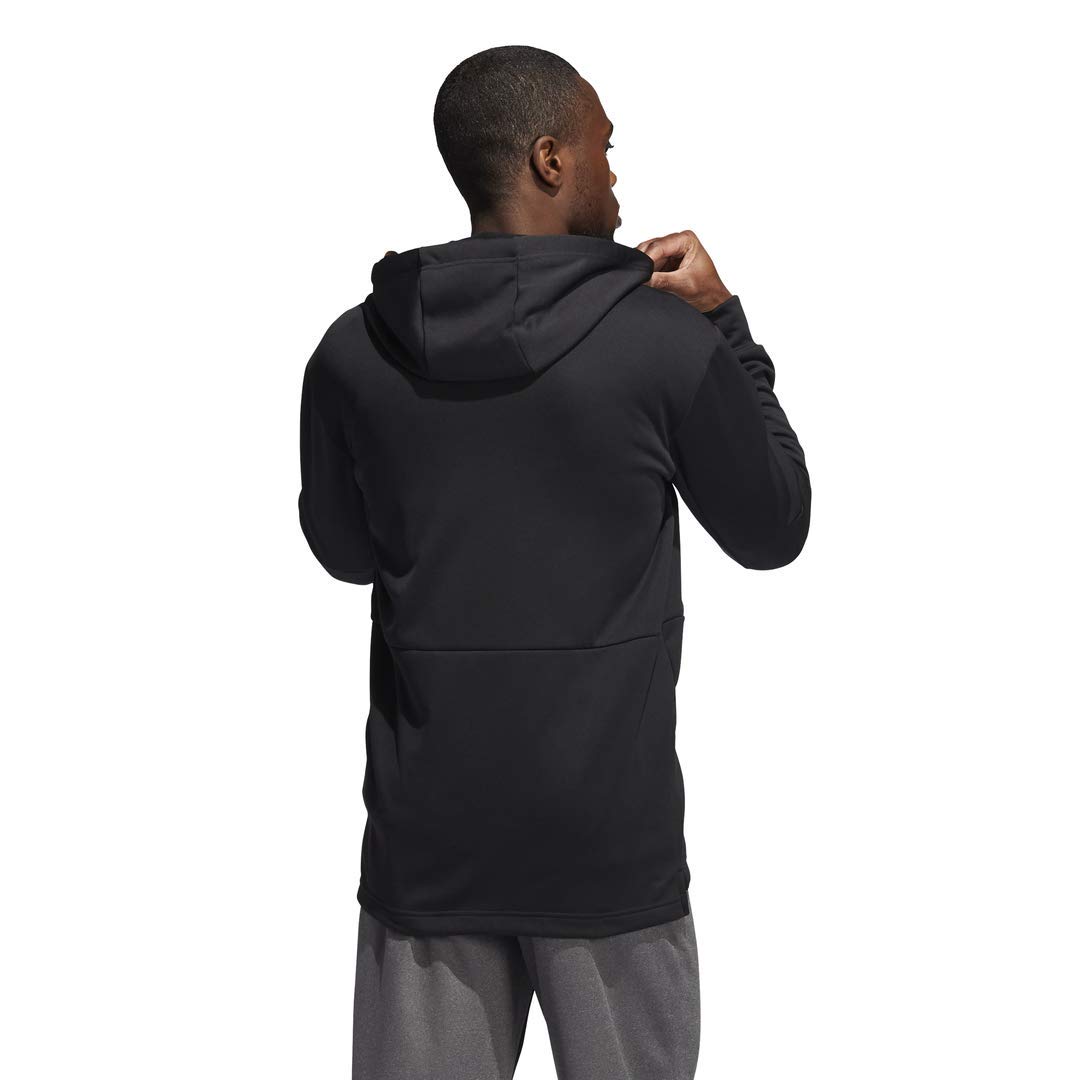 adidas mens Game & Go Full-Zip Hoodie Black/Black/White Large