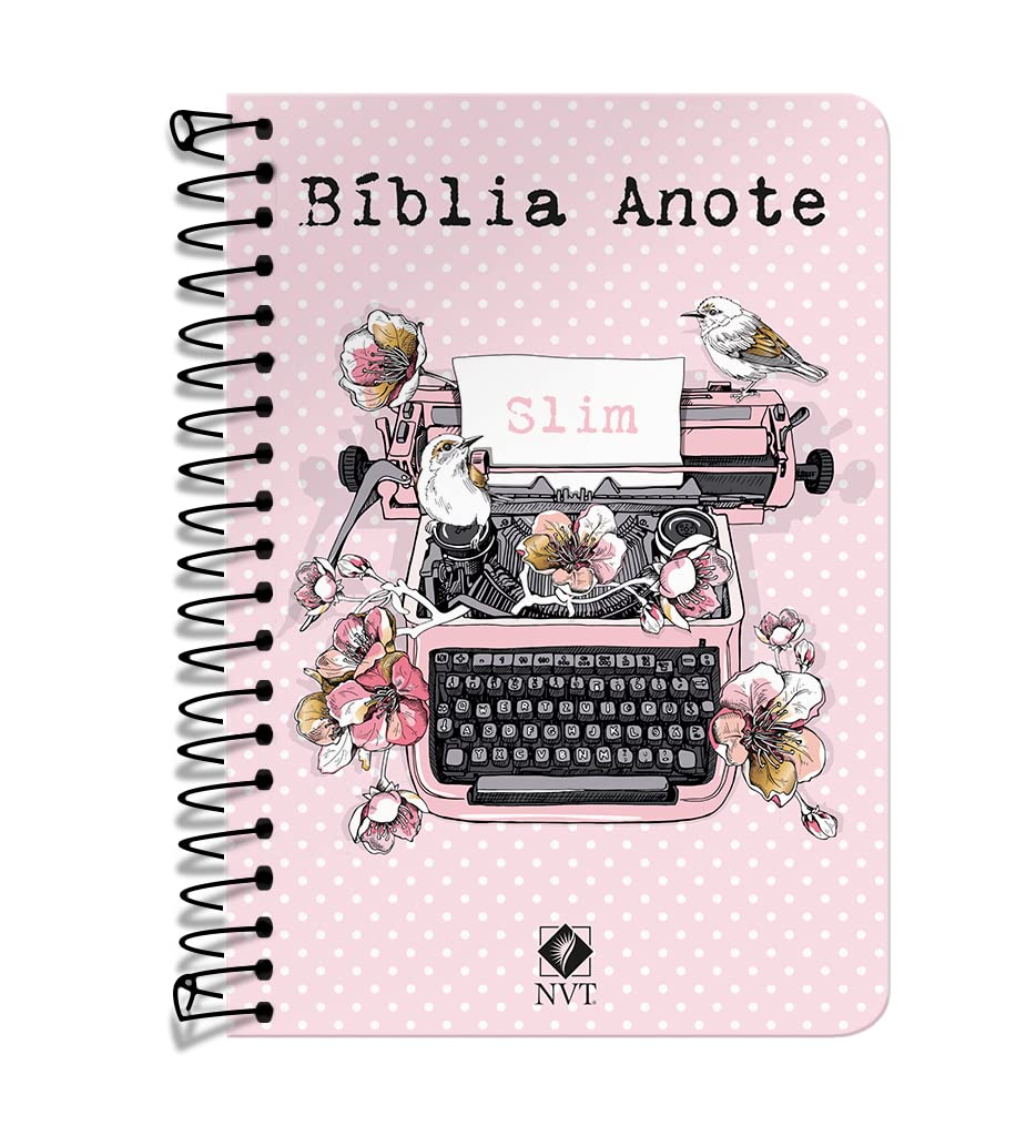 Bíblia Anote NVT Slim espiral - Typo Rosa: Série Slim