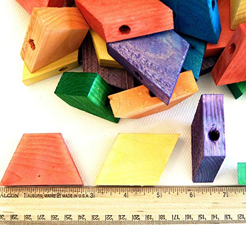 Wood Large Colored 36 Wooden Blocks Parrot Bird Parts cage Toy African Grey Cockatoo