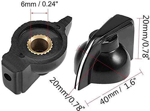 LUOYIMAO 10 Pack Potentiometer Knobs: Black Chickenhead with Set Screw K7-2