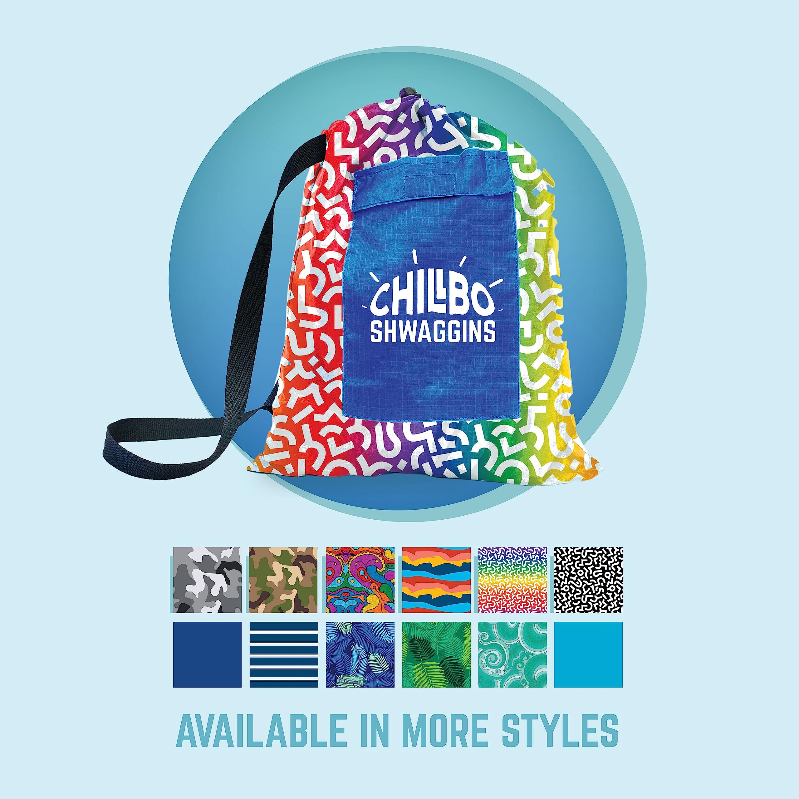 Chillbo Shwaggins Inflatable Couch โ Cool Inflatable Chair Easy Setup Perfect for Hiking Gear, Beach Chair and Music Festivals.(Rainbow Swizzle)