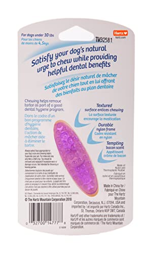 Hartz Chew 'n Clean Tuff Bone Bacon Scented Dental Dog Chew Toy - Extra Small