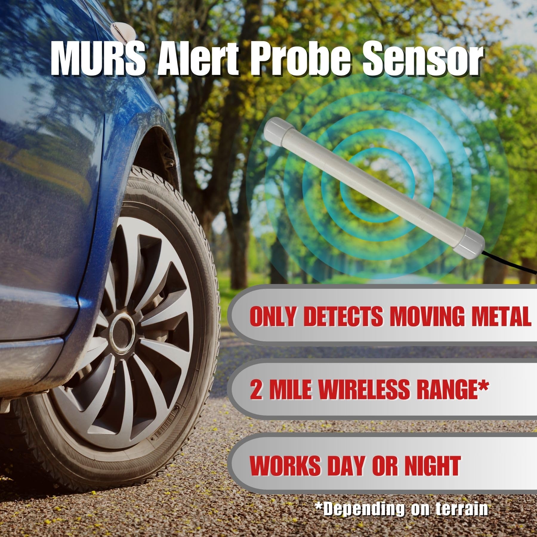 Dakota Alert MURS Alert Probe Sensor (MAPS) Metal Detecting Wireless Transmitter with 50-FT Of Direct Burial Cable - Outdoor Monitoring System