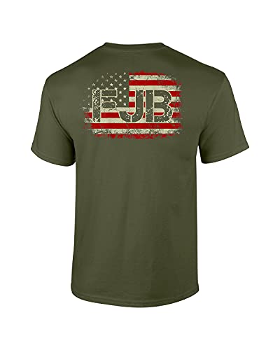 FJB F Joe Biden Men's Funny Political Humor Conservative Republican Short Sleeve T-Shirt Graphic Tee-Military-XL