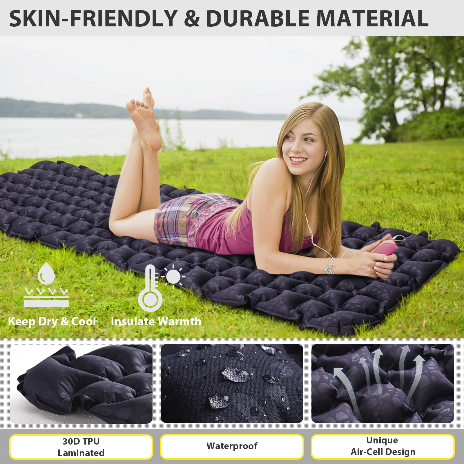 8 Person Instant Cabin Tent, Ultralight 1 Person Camping Sleeping Pad