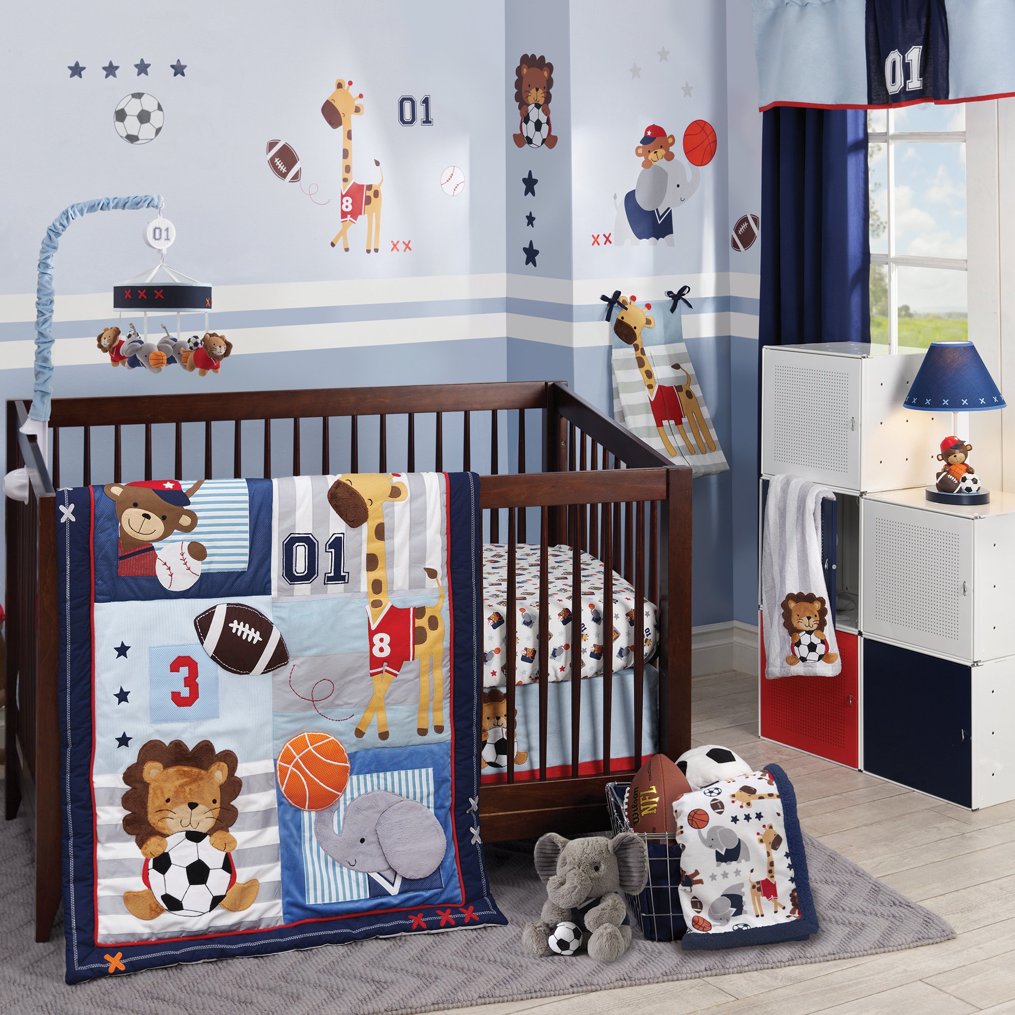Lambs & Ivy Future All Star Sports Musical Mobile, Blue/Gray