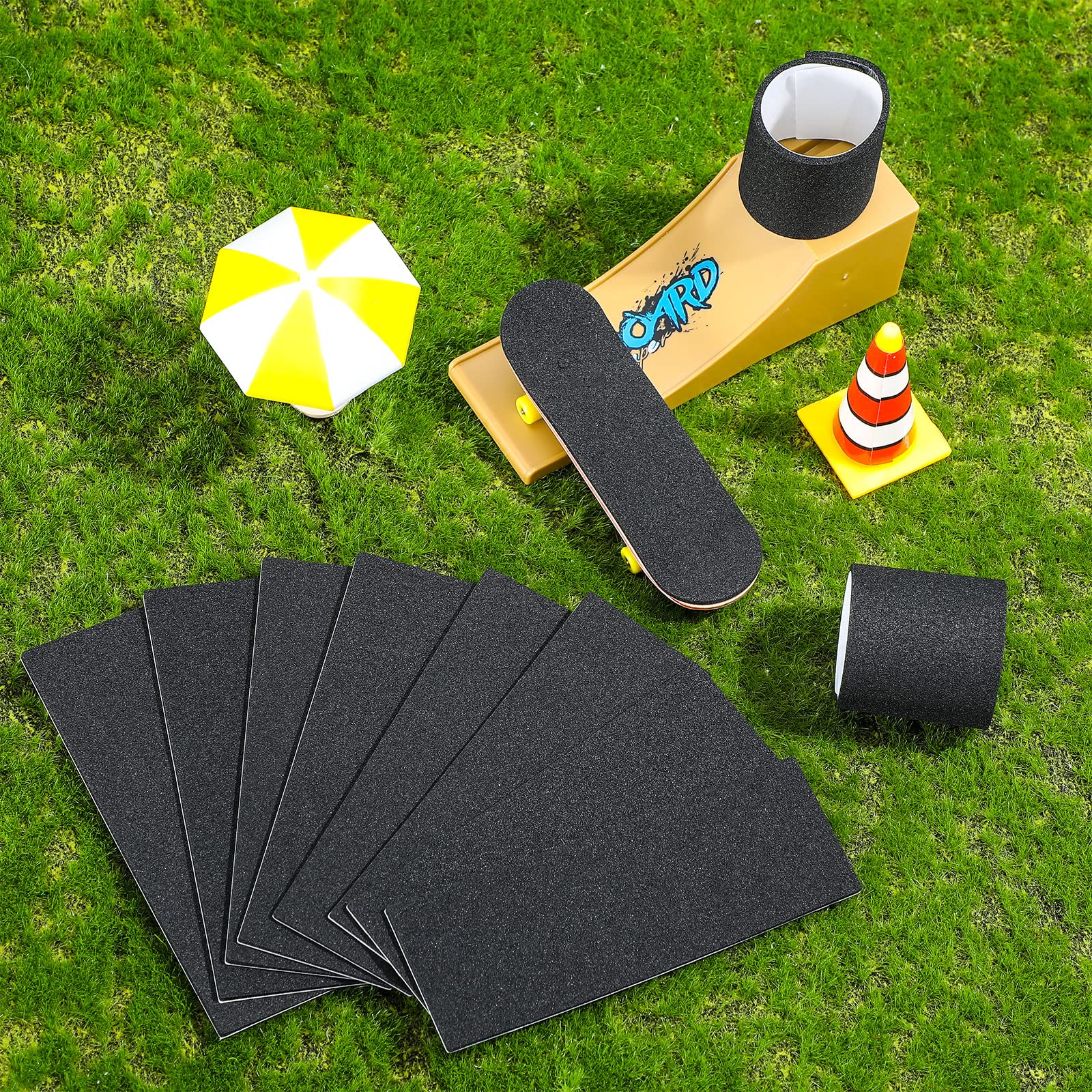 Epakh 48 Pieces Fingerboard Foam Grip Tape Adhesive Foam Tape Black Non Slip Foam Grip Tape for Fingerboards, 2 x 38 x 110 mm