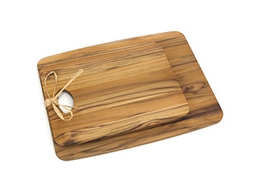Lipper International Teak Wood Cutting Boards, Set of 2, Includes 1 Small and 1 Large