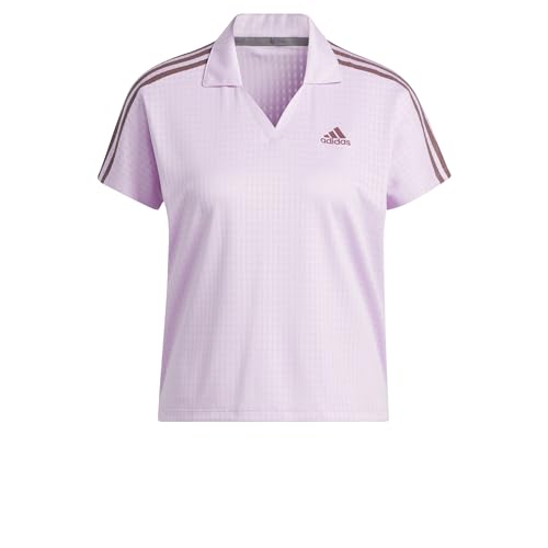 adidas Women's Standard 3-Stripes Polo Shirt, Bliss Lilac, X-Large Plus