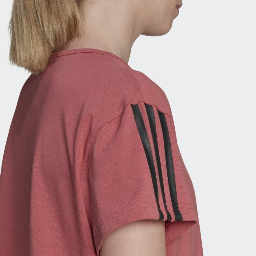 adidas Women's AEROREADY Cotton-Touch Cropped Sport Tee, Wonder Red, Large