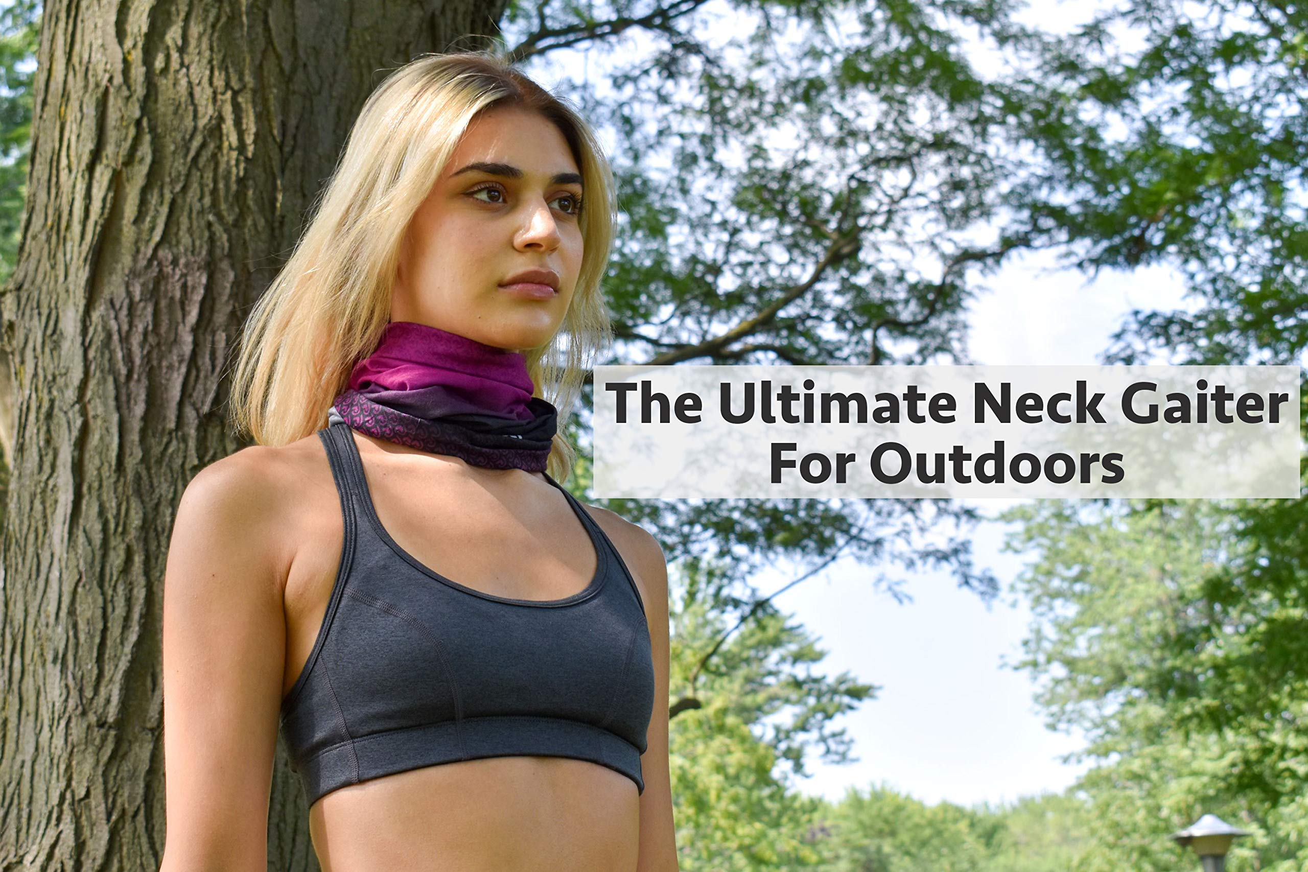 Active Tube Recycled Neck Gaiter Face Mask, Breathable Running Fishing Hiking (Leafy Green)