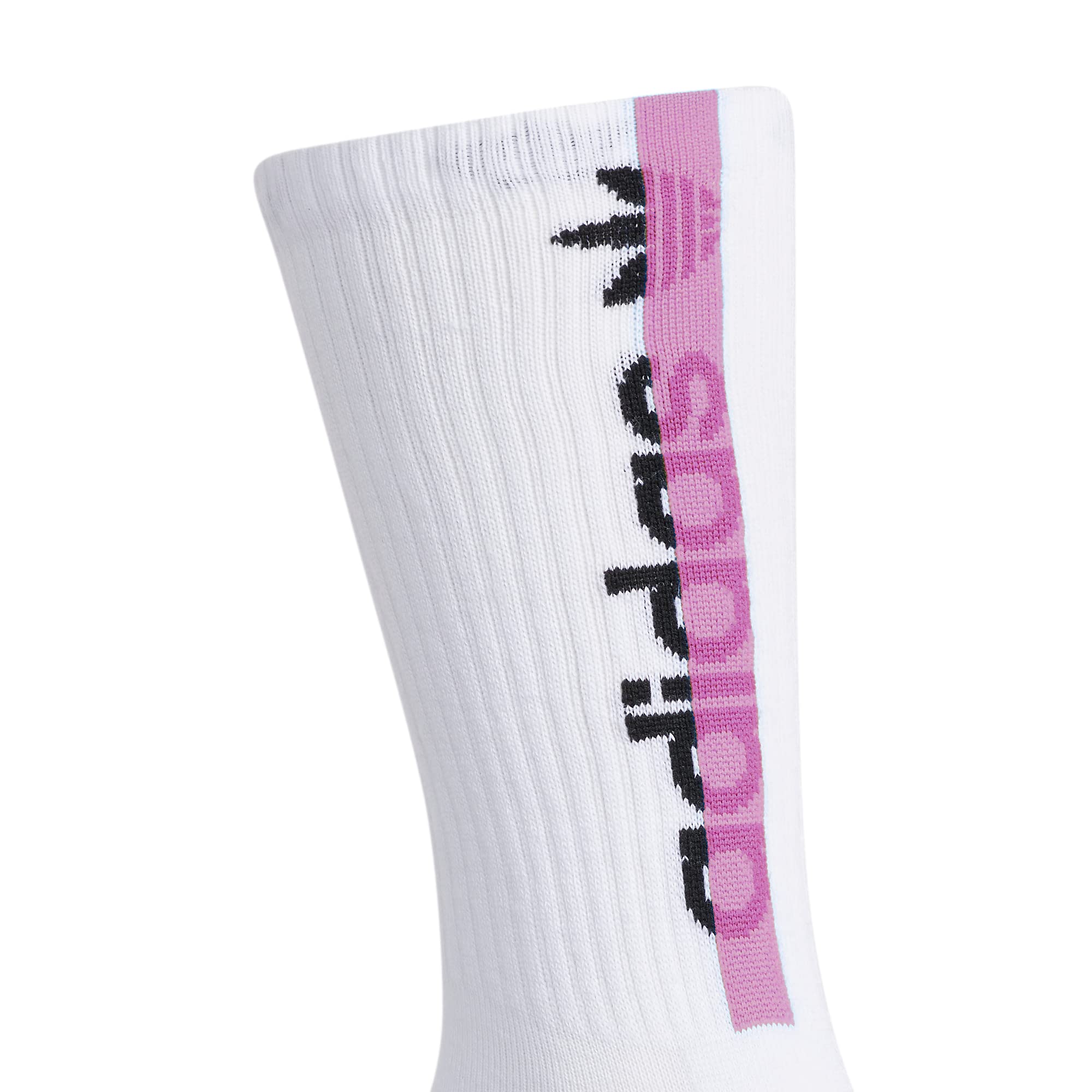 adidas Originals Remix Cushioned Crew Socks (6-Pair), White/Semi Pulse Lilac Purple/Collegiate Gold, Large