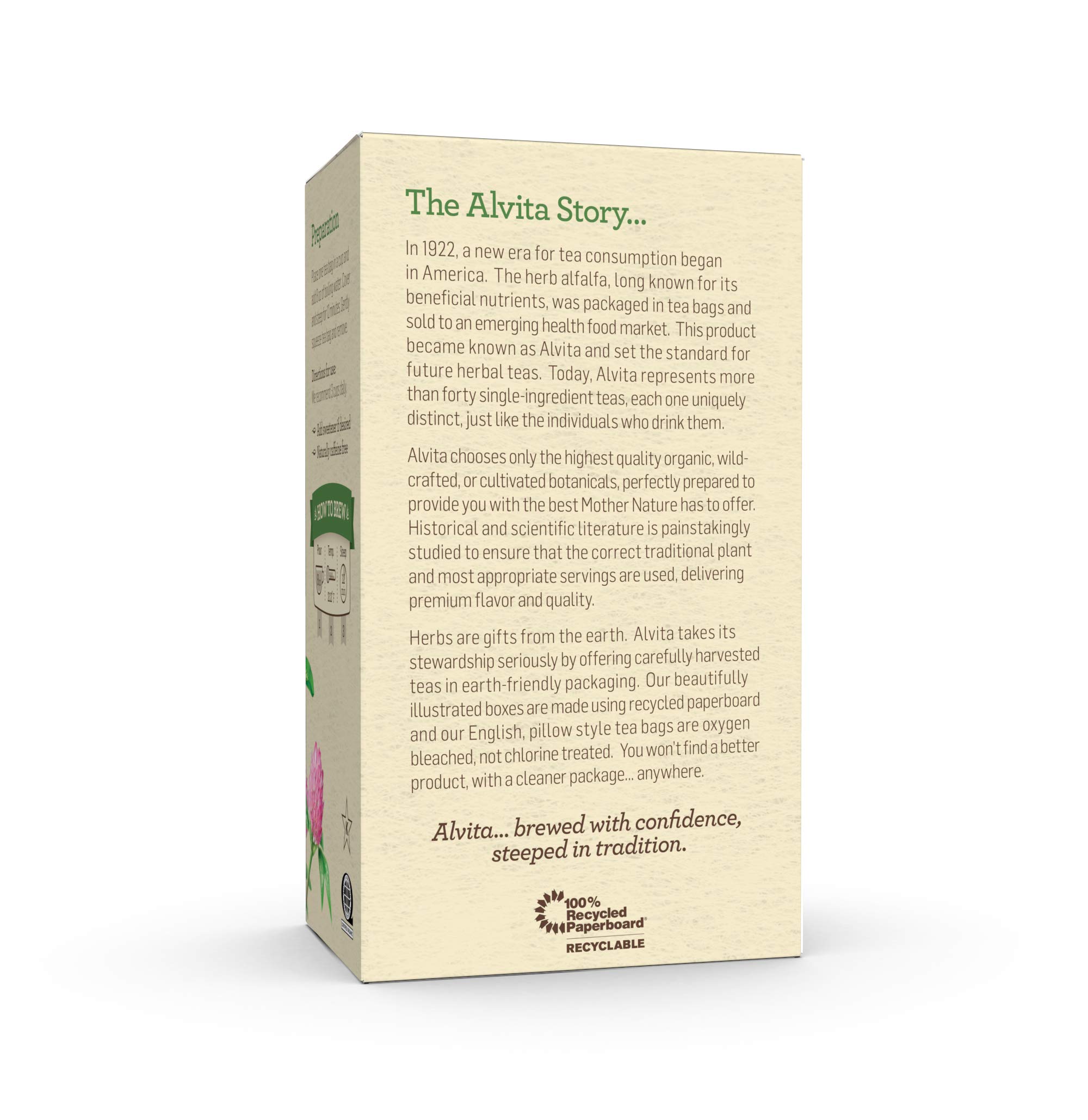 Alvita Organic Red Clover Herbal Tea - Made with Premium Quality Organic Red Clover Blossoms, with Dried Sweet Grass Flavor, 24 Tea Bags