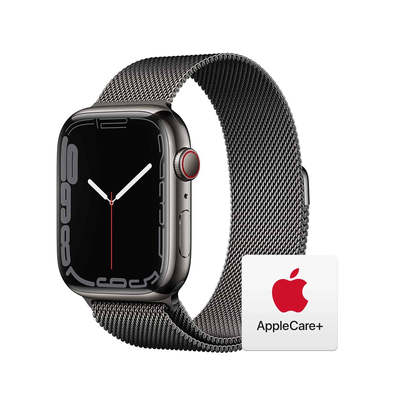 Apple Watch Series 7 [GPS + Cellular 45mm] Smart watch w/Graphite Stainless Steel Case with Graphite Milanese Loop. Fitness Tracker, Blood Oxygen & ECG Apps, Always-On Retina Display, Water Resistant