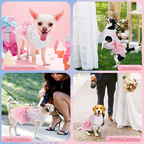 BOTEWO Pink Dog Dress Summer Sleeveless Pet Tutu Wedding Dresses Lovely Puppy Party Apparel Clothes(Pink,M)