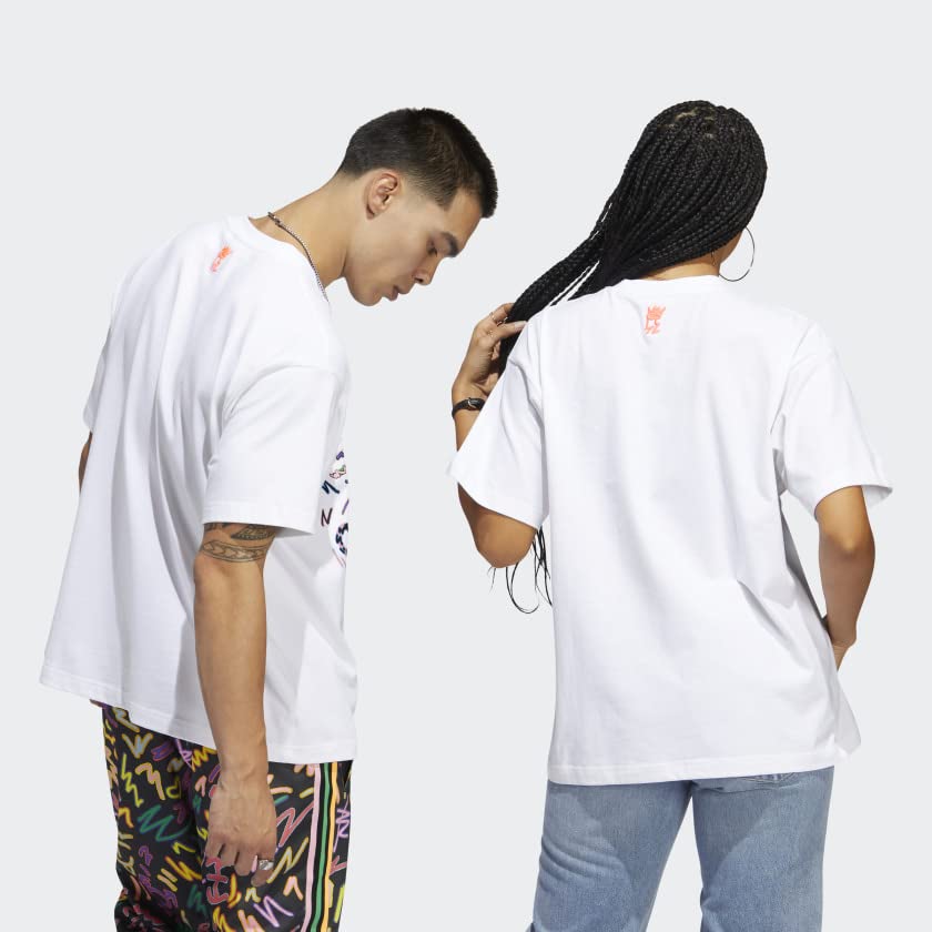 adidas Originals Love Unites Trefoil Tee, White/Multicolor, X-Small