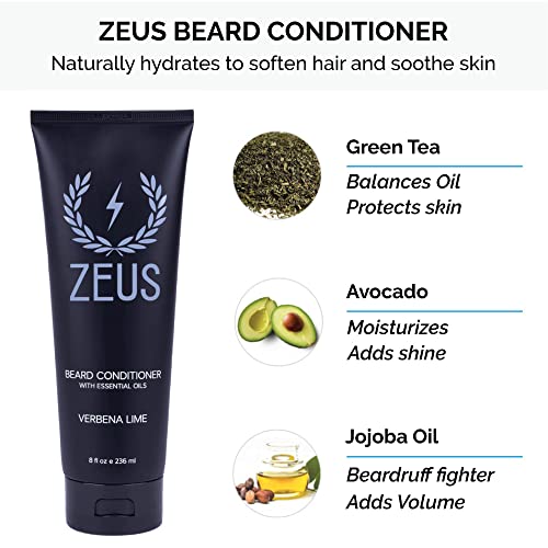ZEUS Premium Beard Care Kit β Complete Grooming Set, Beard Wash Combo, Beard Oil & Balm, Beard Brush & Comb (Verbena Lime)