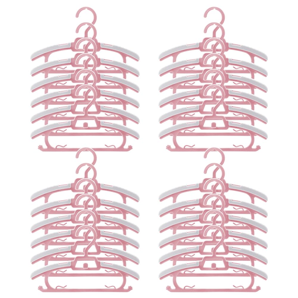 BESSLEE 6/24 Pack Adjustable Baby Clothes Hangers for Closet, Sturdy Heavy Plastic Onesie Organizer for Infant Newborn Toddler, Expandable & Stackable Kids Childrenâs Outfit Hangers, 11â-14â, White