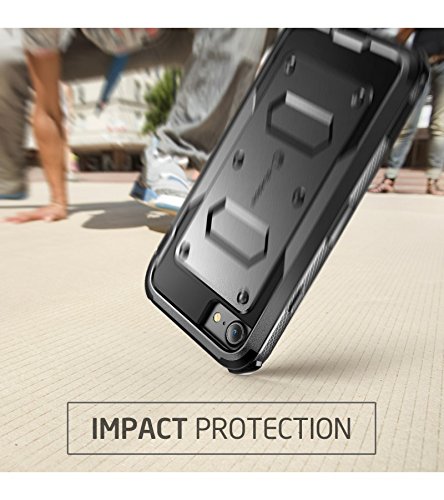 i-Blason Armorbox Case for iPhone SE 2022 (3rd Generation), [Built-in Screen Protector] Full-Body Rugged Holster Case for iPhone SE 2022/ iPhone SE 2020/ iPhone 8/7, Black