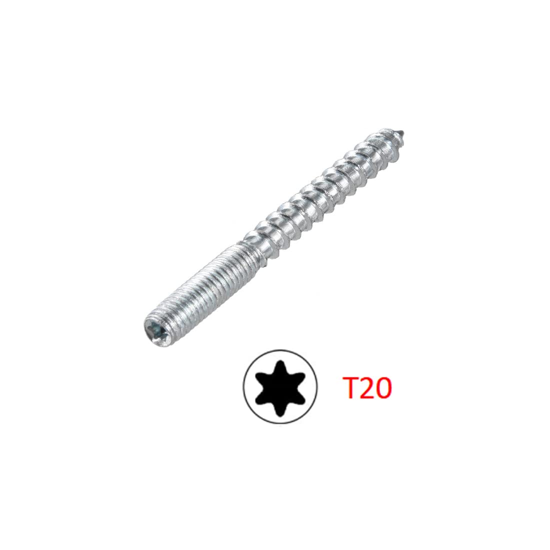 uxcell M6 Hanger Bolts Length 2-3/8"(60mm) Double Headed Bolts Self-Tapping Screw 6mm Wood Joint Furniture Legs 12pcs
