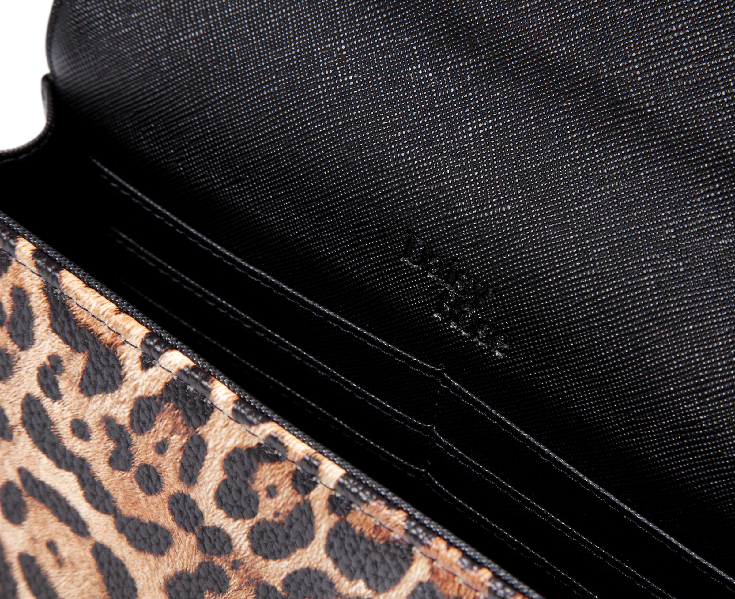 Daisy Rose Cross Body Bag - RFID Blocking with Credit Card Slots Clutch - PU Vegan Leather - Leopard