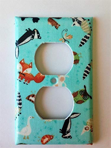 Fox Woodland Animals Light Switch Plate Cover Various Sizes Offered
