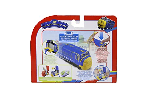 Chuggington - Pop and Transform Chuggers – Brewster - 5" Transforming Train Toy - Free-Rolling Wheels - Birthday Gift for Preschool Kids Age 3 and Up - Fun for 3 4 5 Year Old Boys and Girls