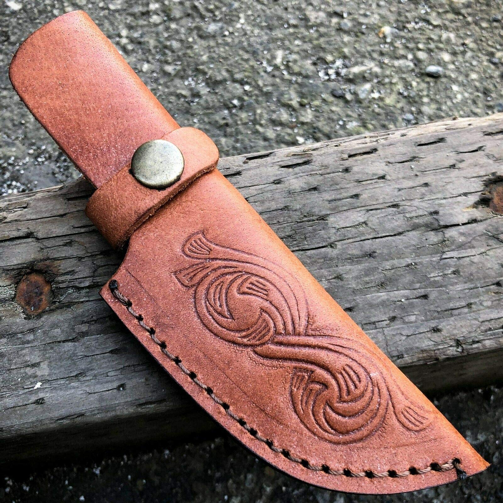 8" Clip Point Skinner Hunting Survival Skinning Fixed Blade Knife Full Tang Wood