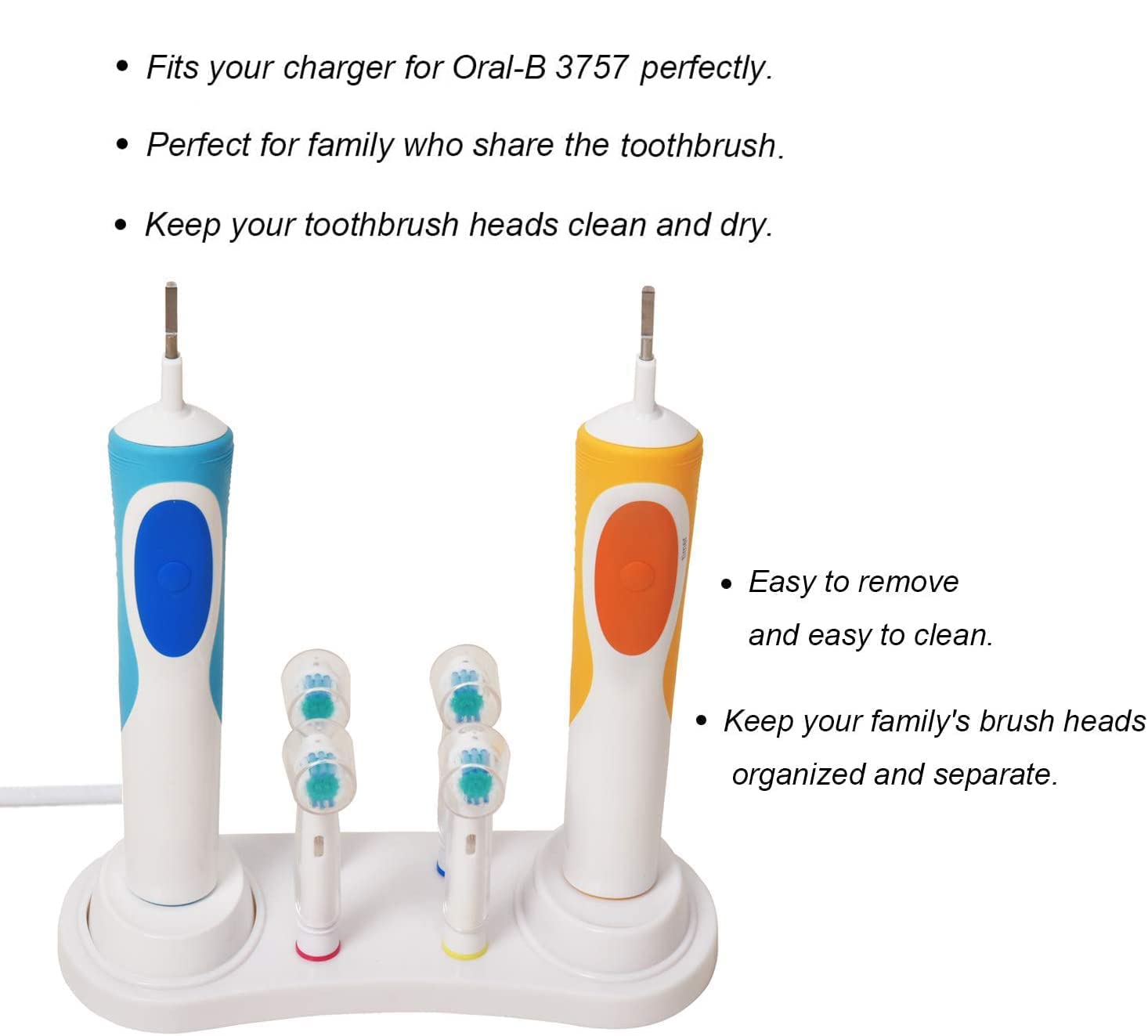 LazyMe Single/Couple Charger Holders Toothbrush heads Holder Compatible for Oral-B, for Oral-B D Series, PRO Series (Couple)