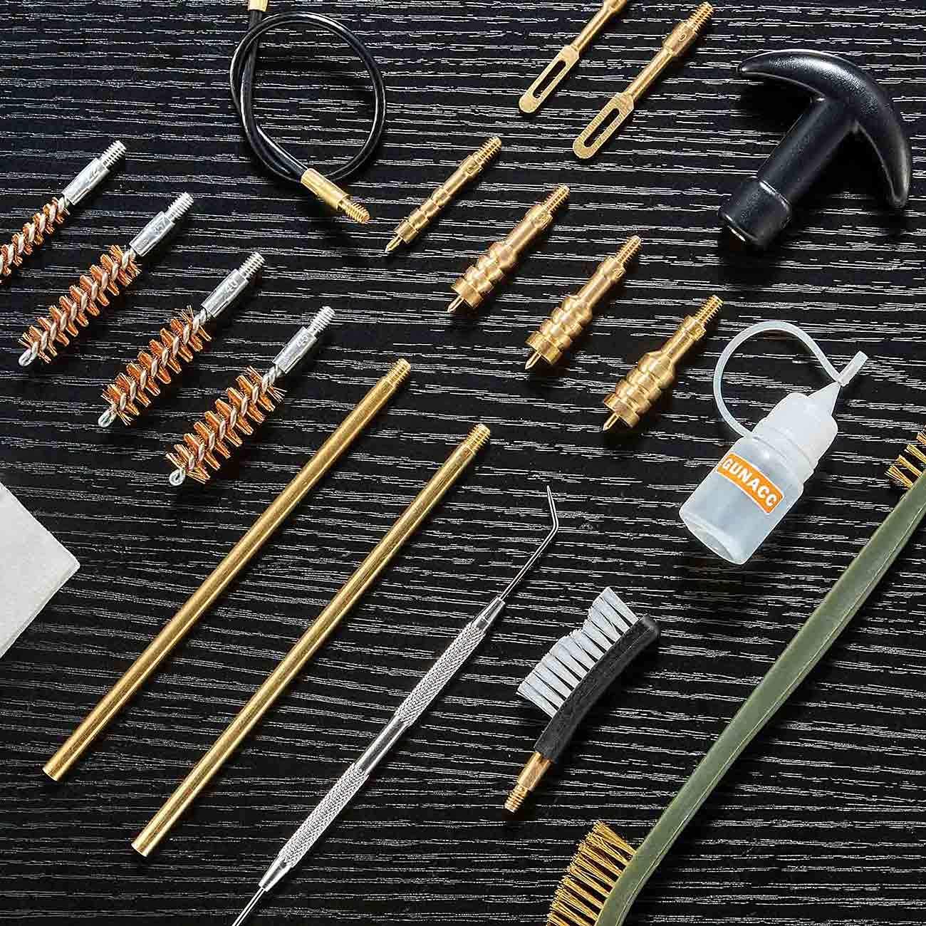 9mm Cleaning Kit, GUNACC Pistol Cleaning Kit, Handgun Cleaning Kit, for .22 .357 / .38 / 9mm .40 .45 Caliber Pistol