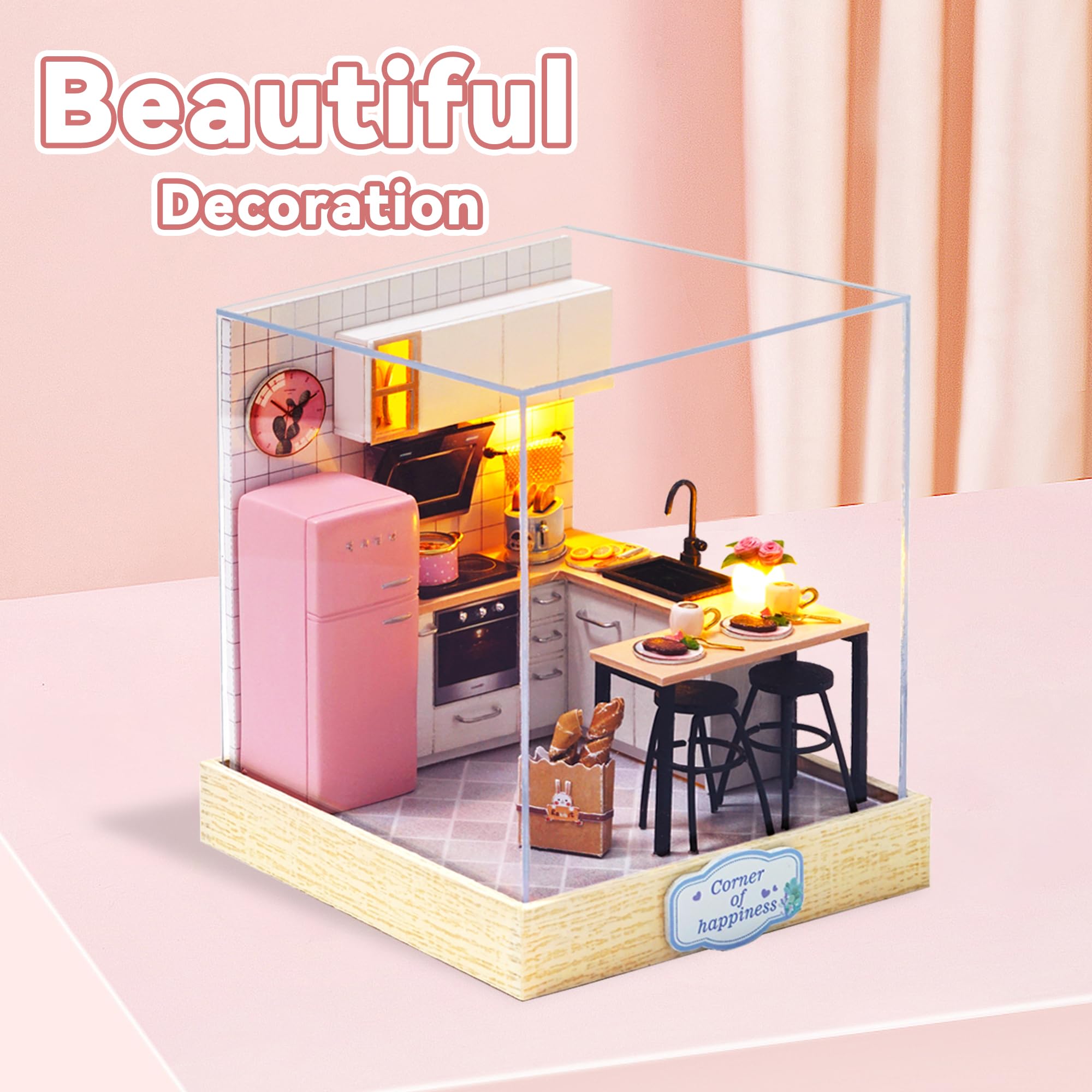 Flever Dollhouse Miniature DIY House Kit Creative Room with Furniture for Romantic Artwork Gift (Taste of Life)