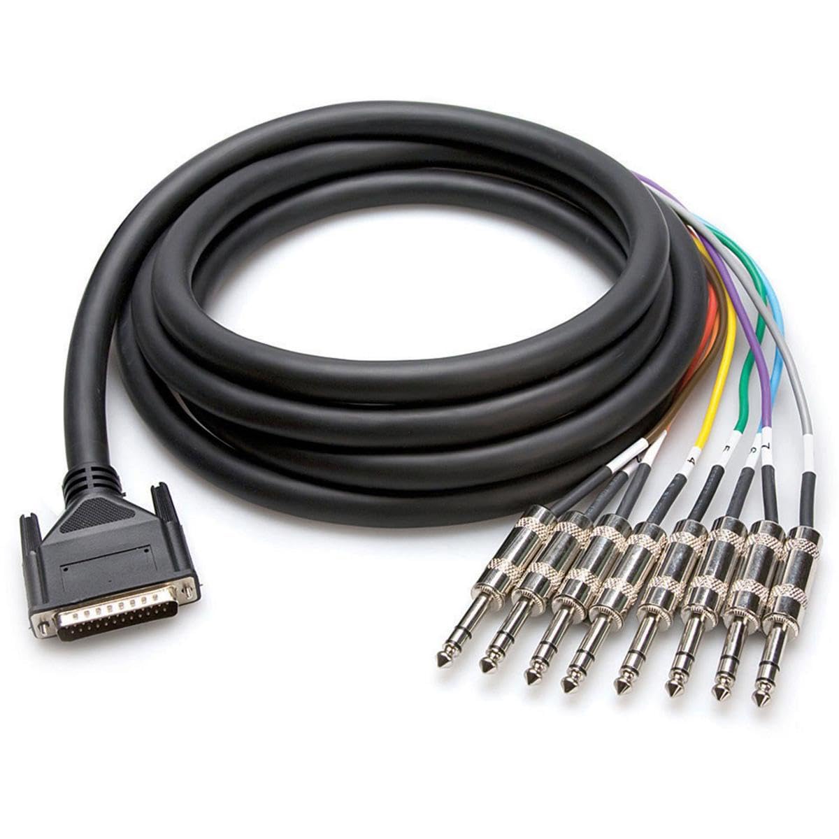 Hosa Technology 2x 6.56'/2m Male DB-25 to 8x Stereo Male 1/4" Phone Balanced Snake Cable