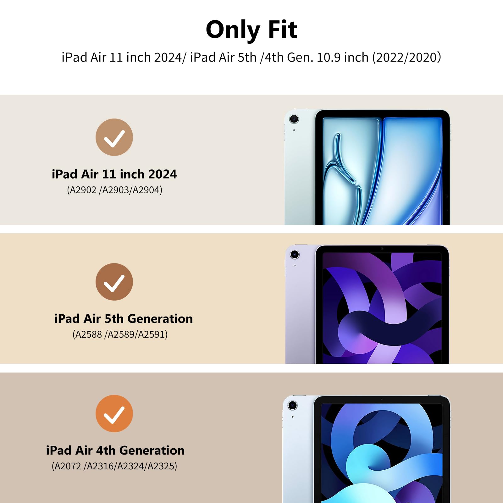 TiMOVO Case for iPad Air 11 Inch M2 Case 2024, iPad Air 6th/5th/4th Generation Case (2024/2022/2020), Strong Magnetic Trifold Stand Cover, Support Apple Pencil Pro/2nd/USB-C - Black