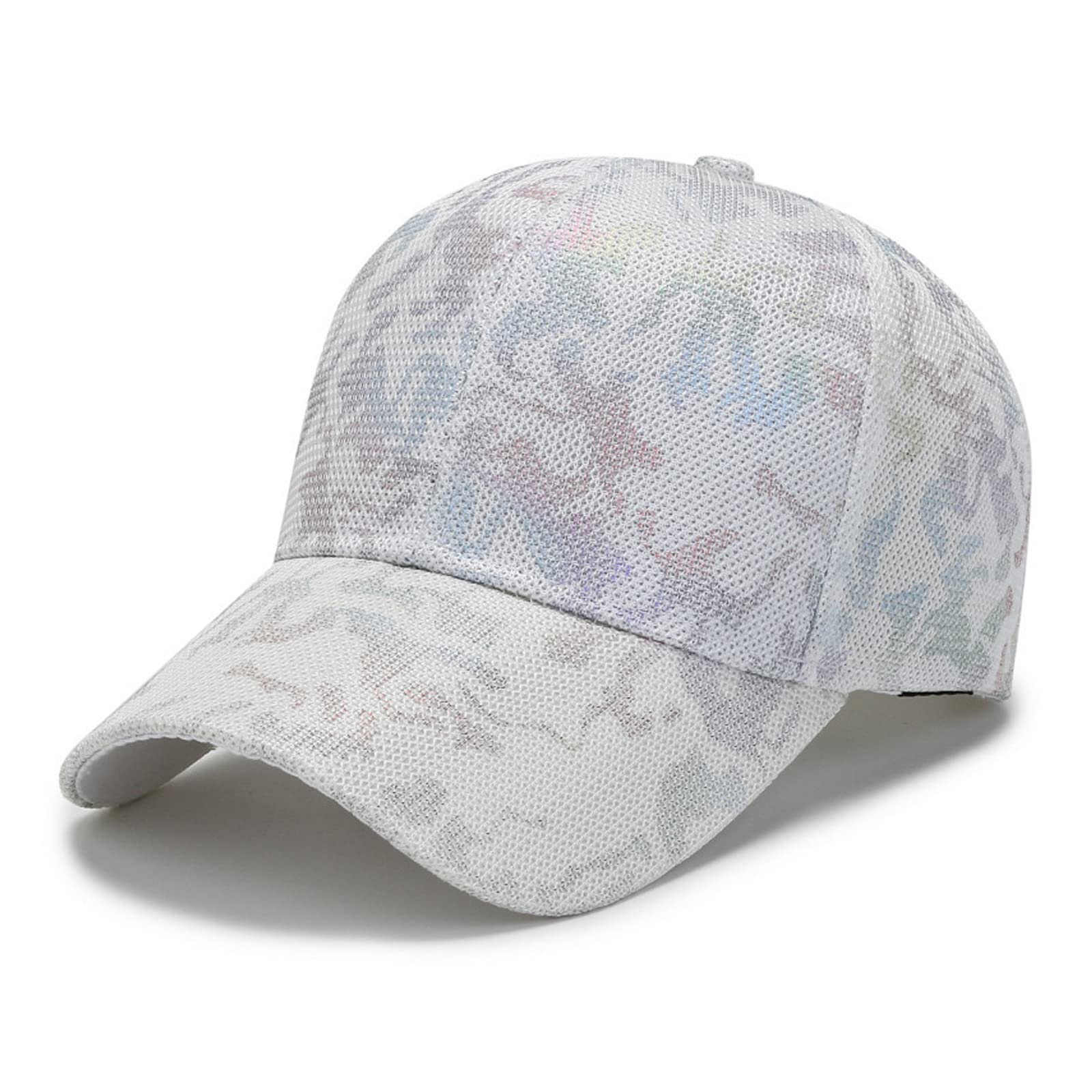 Adjustable Baseball Caps Breathable Mesh Baseball Cap Fashion Sun Hat Sunshade Sports Baseball Cap Suitable for Men and Women (White)