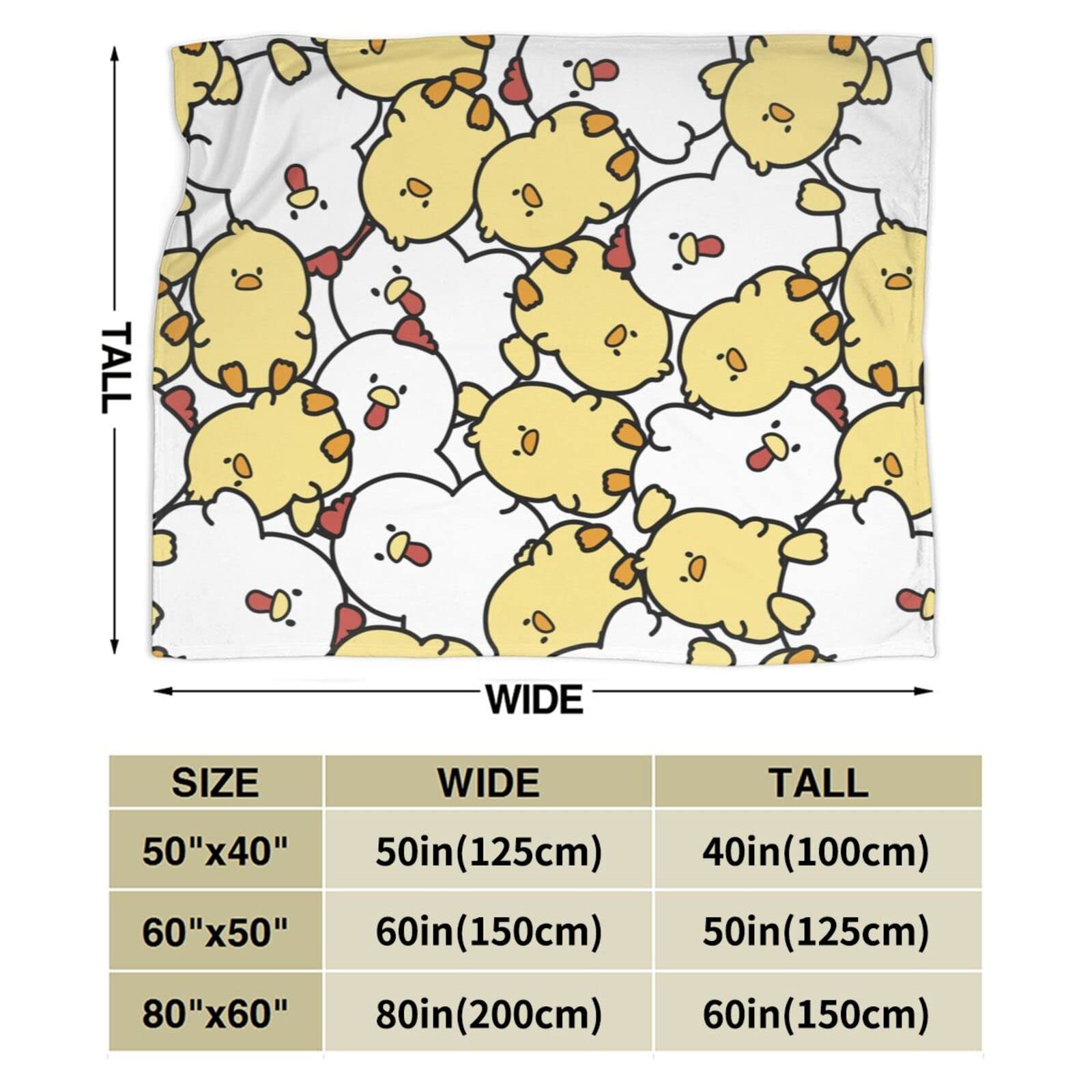 Chicken Blanket, Cute Cartoon Hen Super Soft Warm Bedding Bed Throw Blankets Girls Boys Gifts for Couch Bedroom Sofa Office, All Season Cozy Flannel Plush Blanket for Kids Adults, 50"X40"