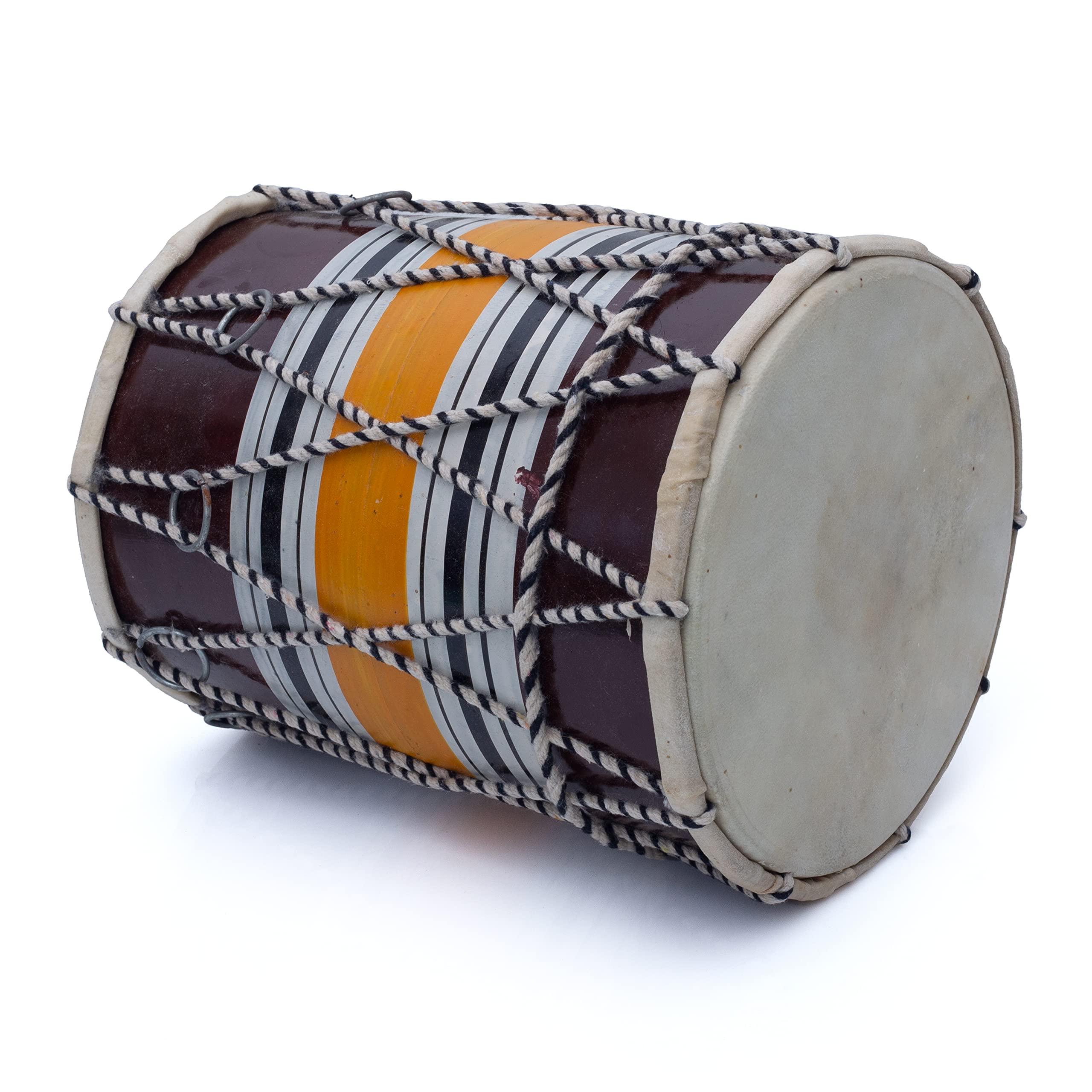 8 x 6 Inch Handmade Wooden & Leather Classical Indian Folk Tabla Drum Set Hand Percussion Drums World Musical Instruments Punjabi Dhol Dholak Dholki 8 x 6 Inches Fun Birthday Housewarming Gift Ideas