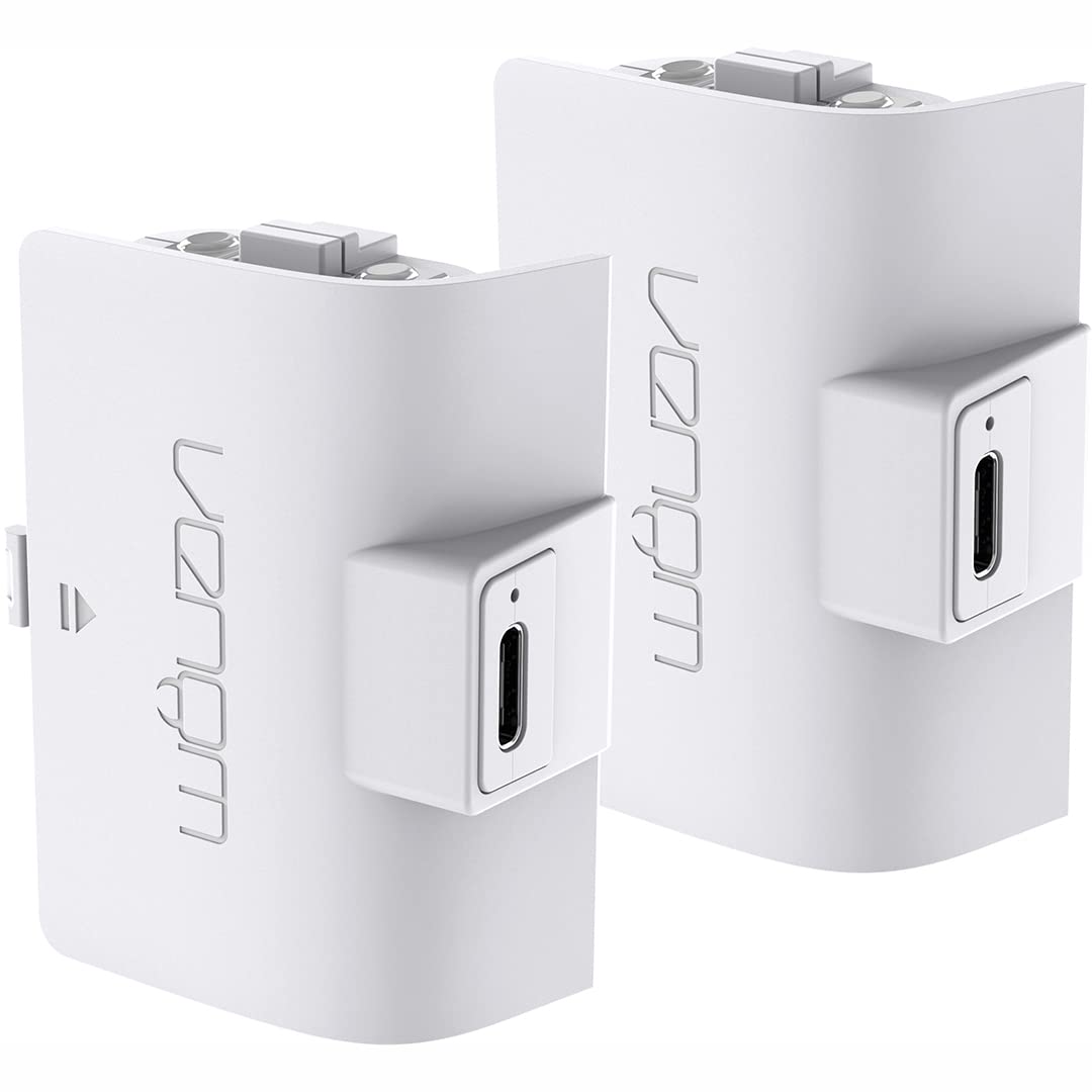 Venom Twin High Capacity Rechargeable Battery Pack Black for Xbox Series X/S & One - White