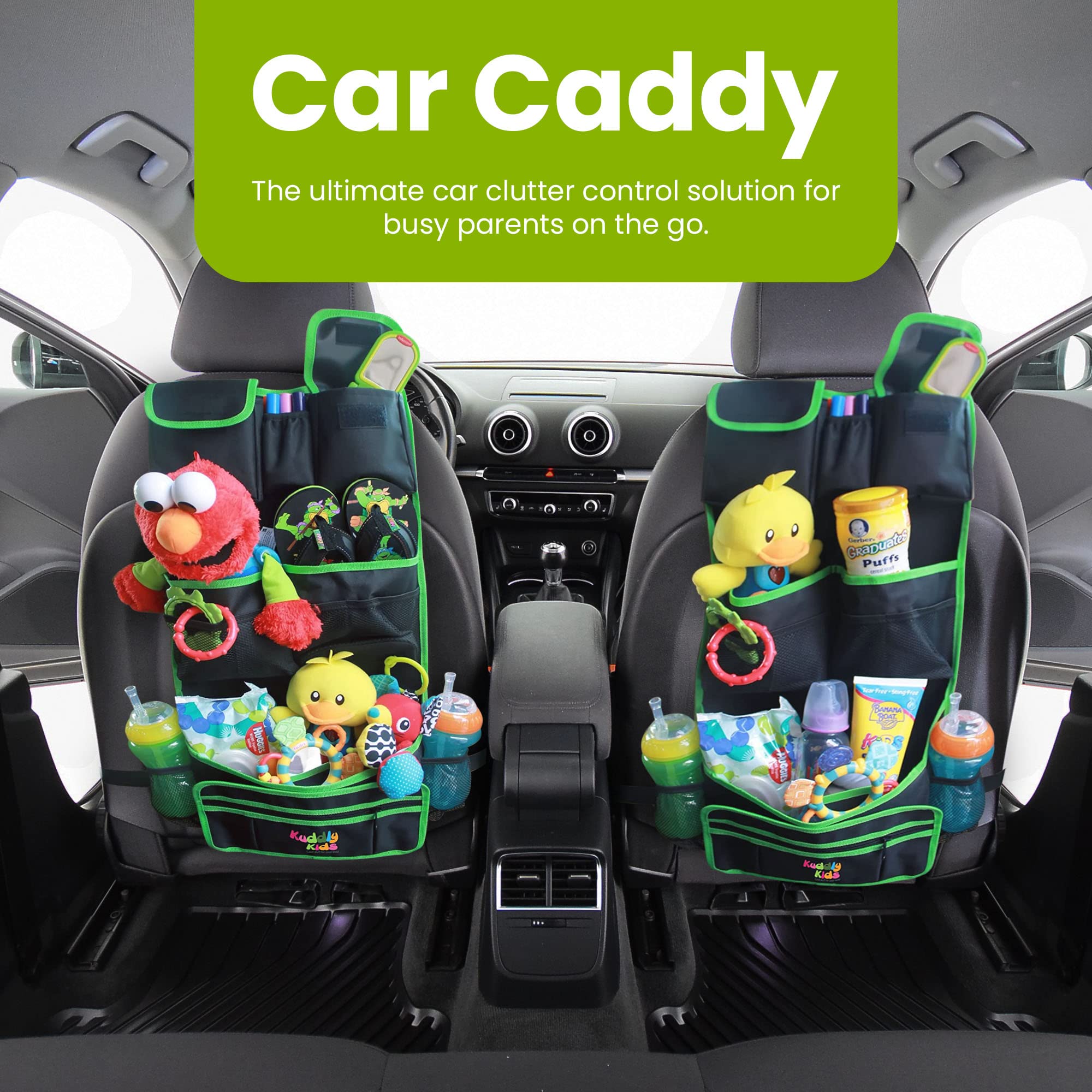 Kuddly Kids Backseat Car Organizer Kid-Safe, Easy-Install Toy/Clutter Organizer, Ultimate Storage Solution, Road Trip Travel Friendly Caddy/Holder for Busy Parents - Car Clutter Control Toy Organizer