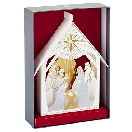 Hallmark Paper Craft Christmas Boxed Cards, Pop Up Nativity (5 Cards with Envelopes)