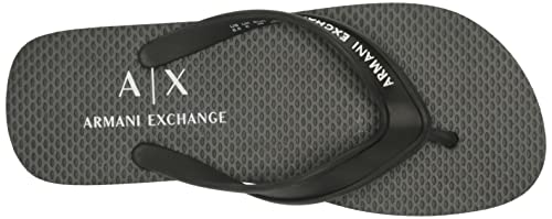 A | X ARMANI EXCHANGE Men's Logo Flip Flop, Black, 10