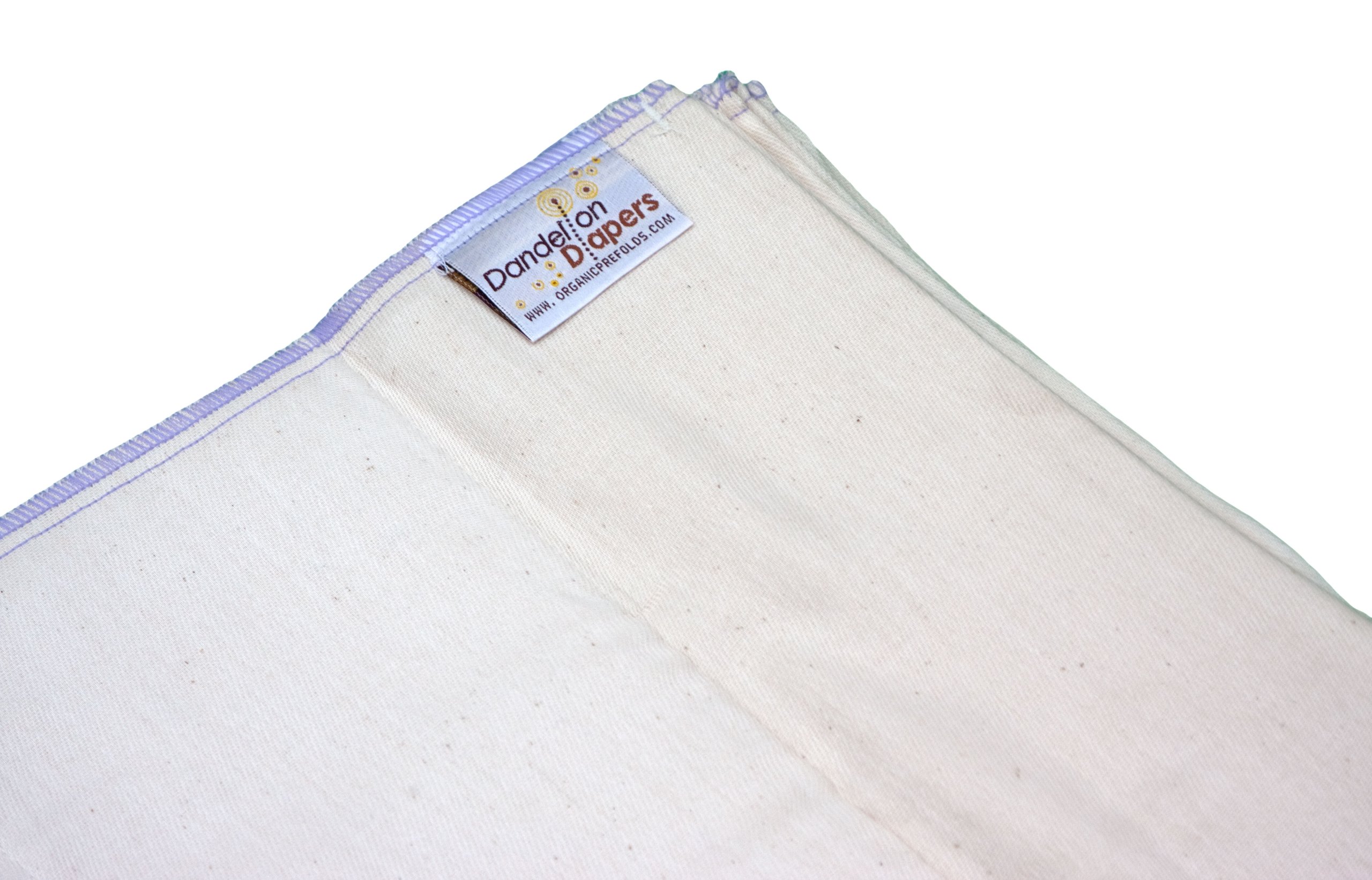 Dandelion Diapers Cloth Diaper Prefolds 100% Organic Cotton Natural Unbleached DSQ | Standard Size 5 | 6 Pack